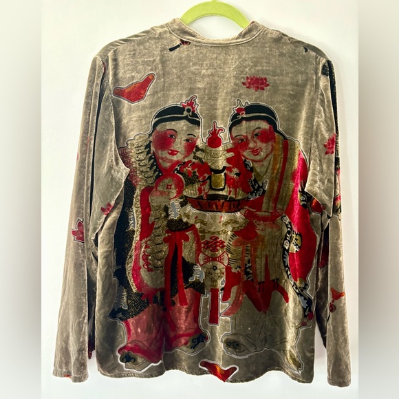 Citron | Tops | Vintage Citron Velvet Blouse Tunic With Sheer Silk ...